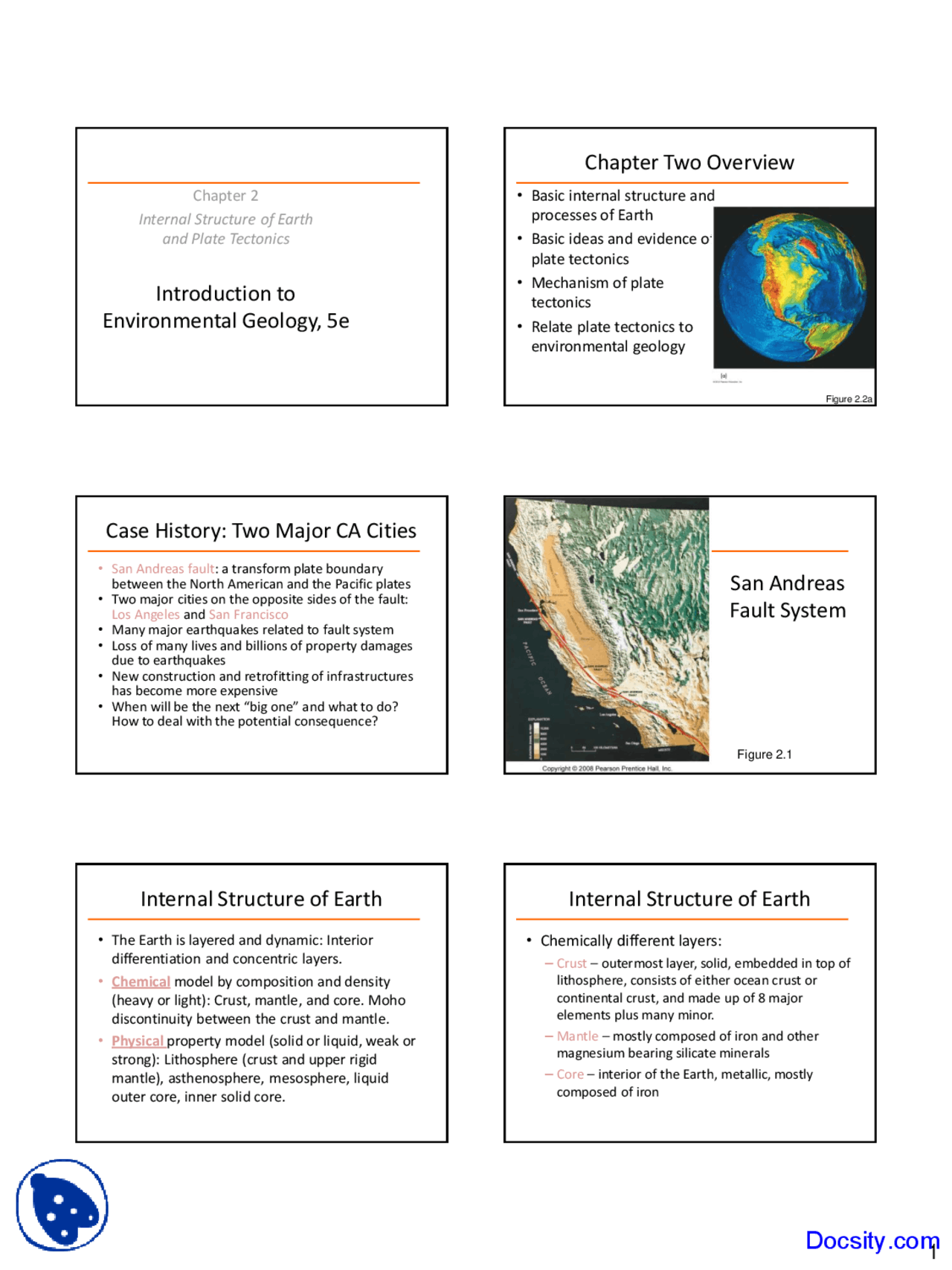 Internal Structure Environmental Geology Lecture Slides Docsity