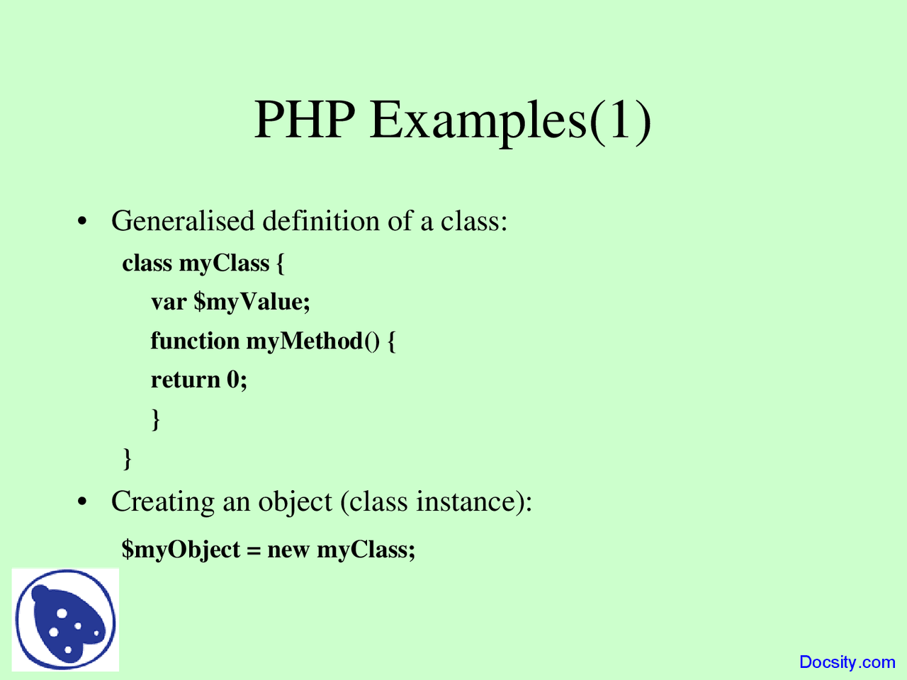 PHP Classes and Object-Oriented Programming: Definitions, Inheritance, and Components | Slides ...