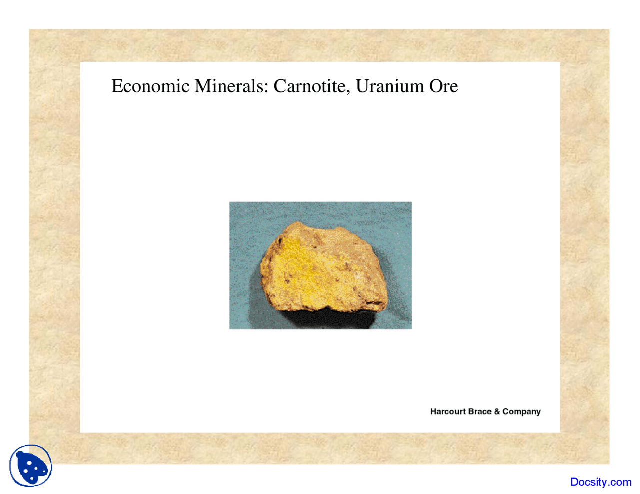 Economic Minerals Environmental Geology Lecture Slides Docsity
