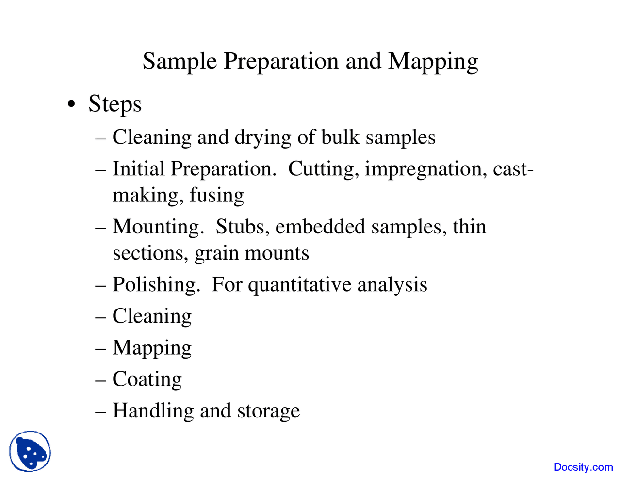 Drying Geochemistry I Lecture Slides Docsity
