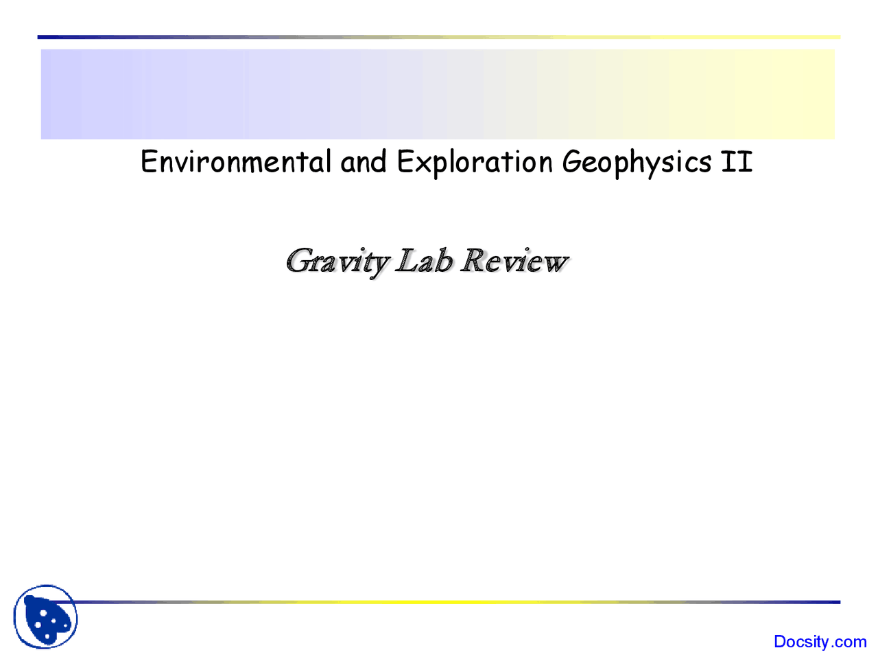 Gravity Lab Environment And Geology Lecture Slides Docsity