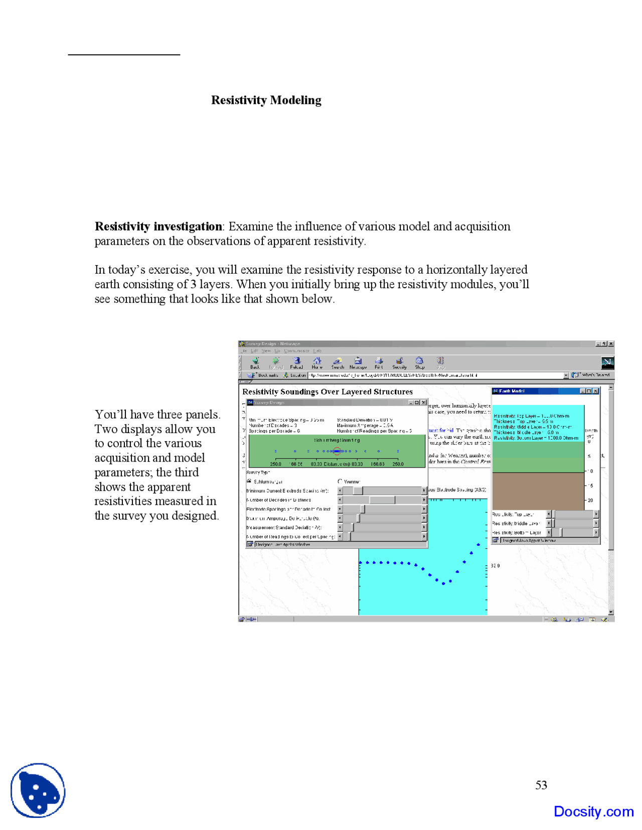 Resistivity Modeling Environmental Geology Lecture Notes Docsity