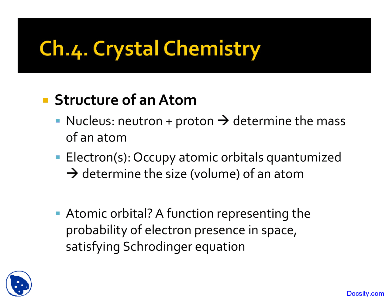 Quantum - Geochemistry I - Lecture Slides - Docsity