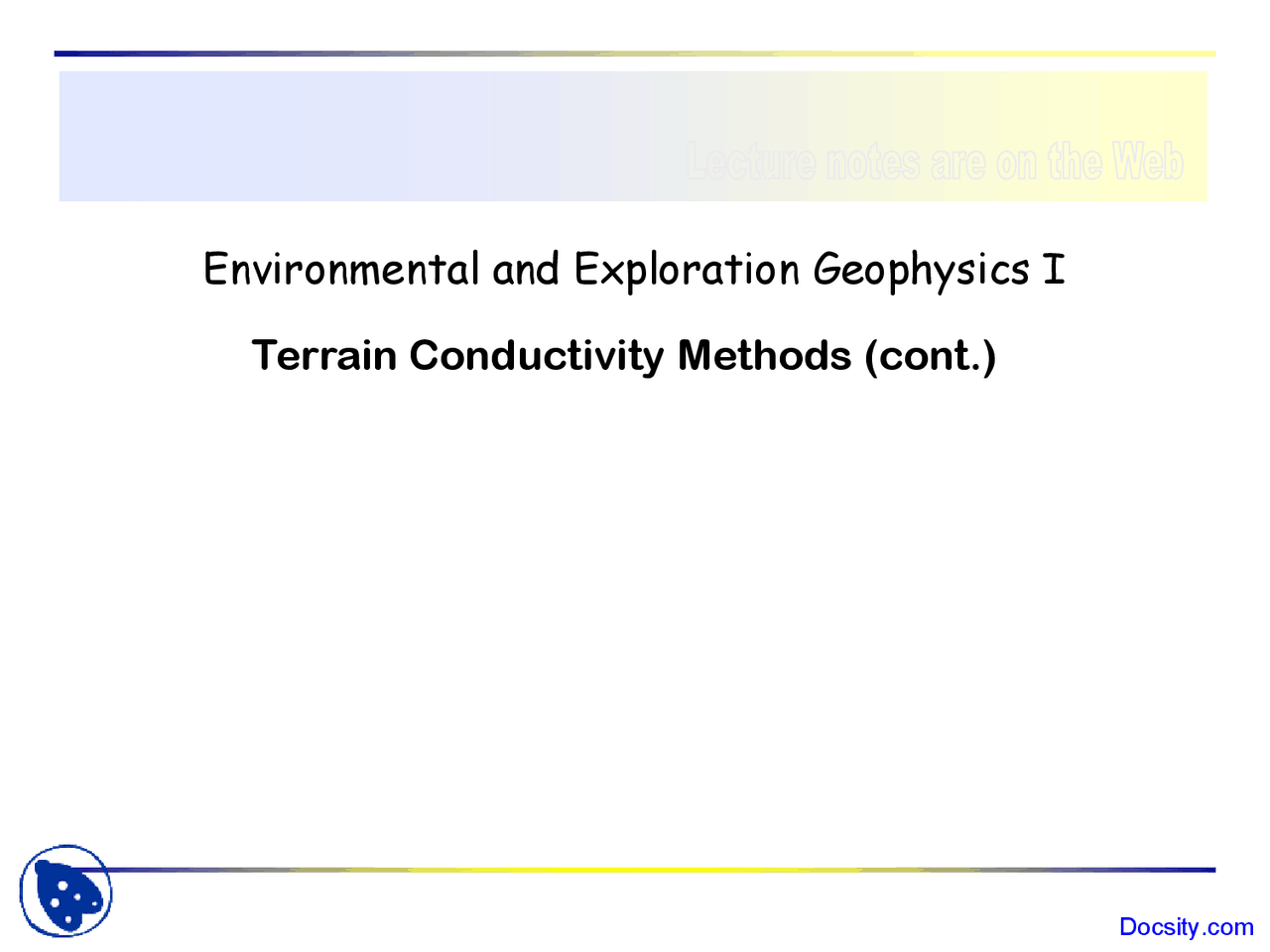 Terrain Conductivity Methods Environment And Geology Lecture Slides