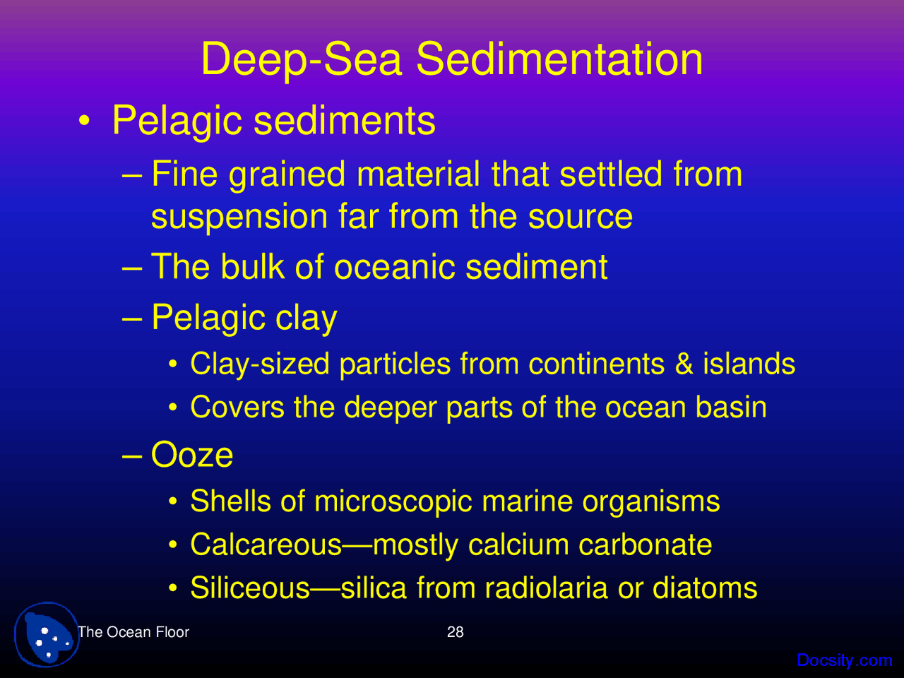 Deep Sea Sedimentation Environmental Geology Lecture Slides Docsity