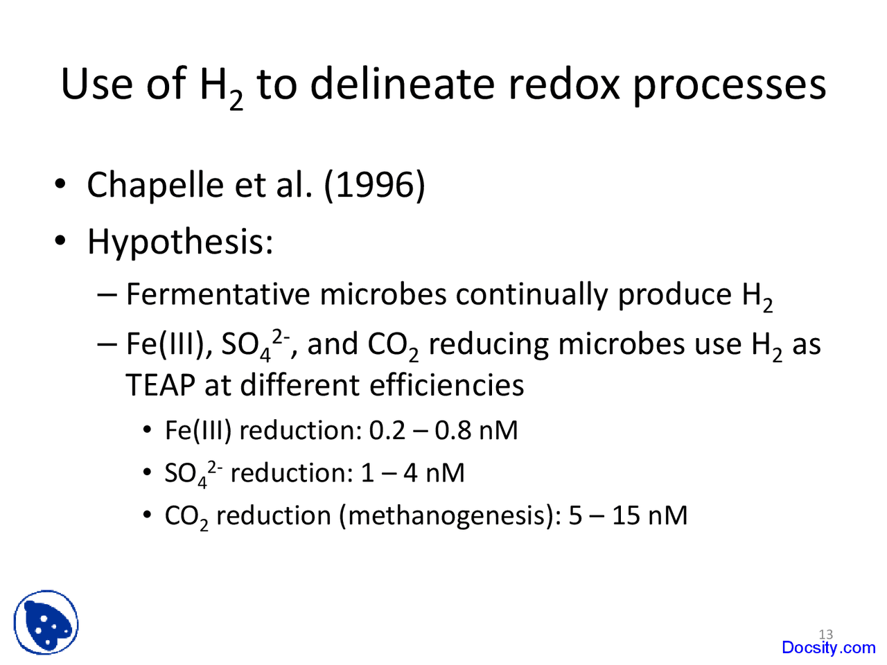 Redox Processes Geochemistry I Lecture Slides Docsity