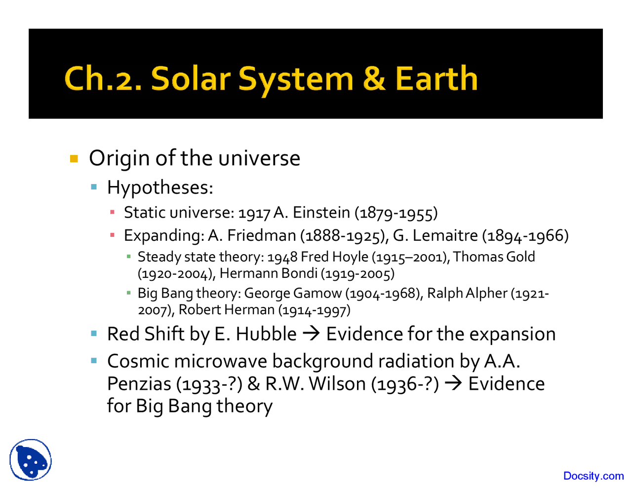 Hypotheses - Geochemistry I - Lecture Slides - Docsity