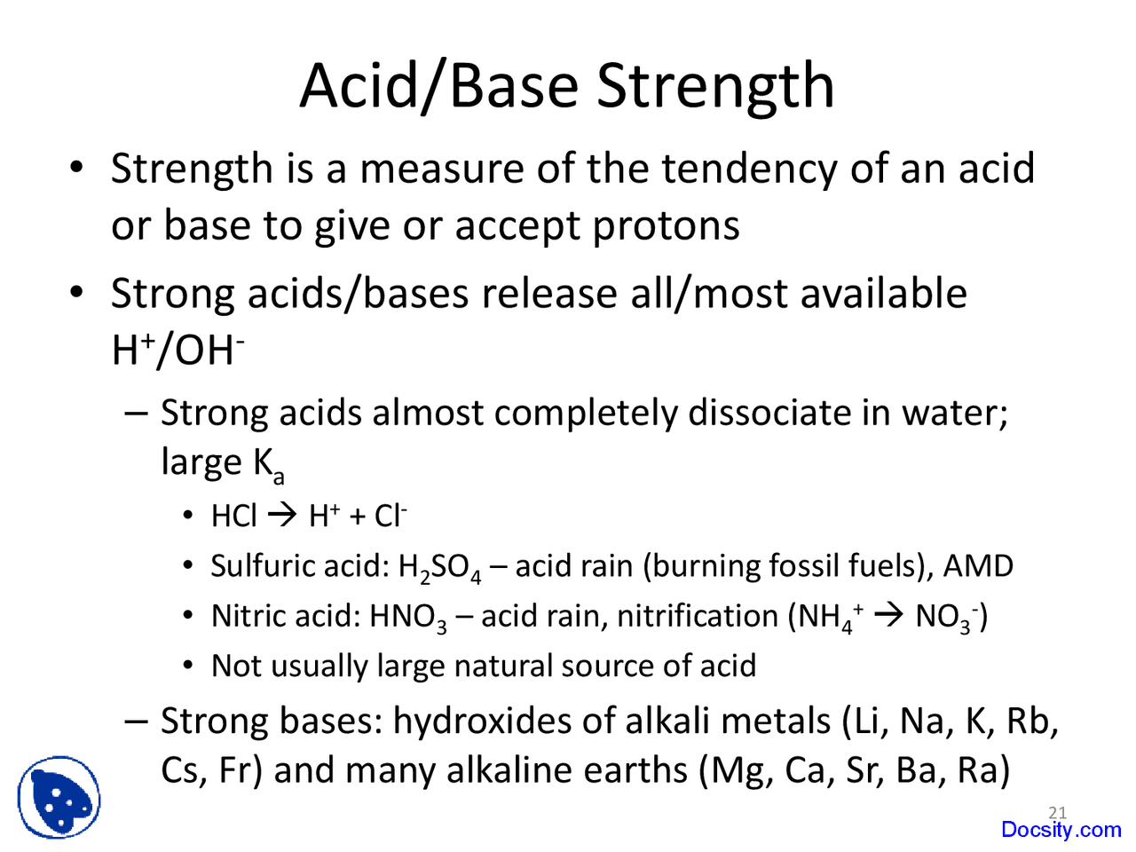 Acid/Base Strength and Dissociation: Strong and Weak Acids and Bases ...