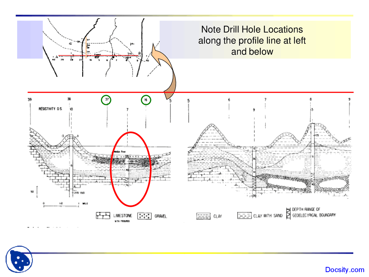 Drill Hole Locations - Environment and Geology - Lecture Slides - Docsity