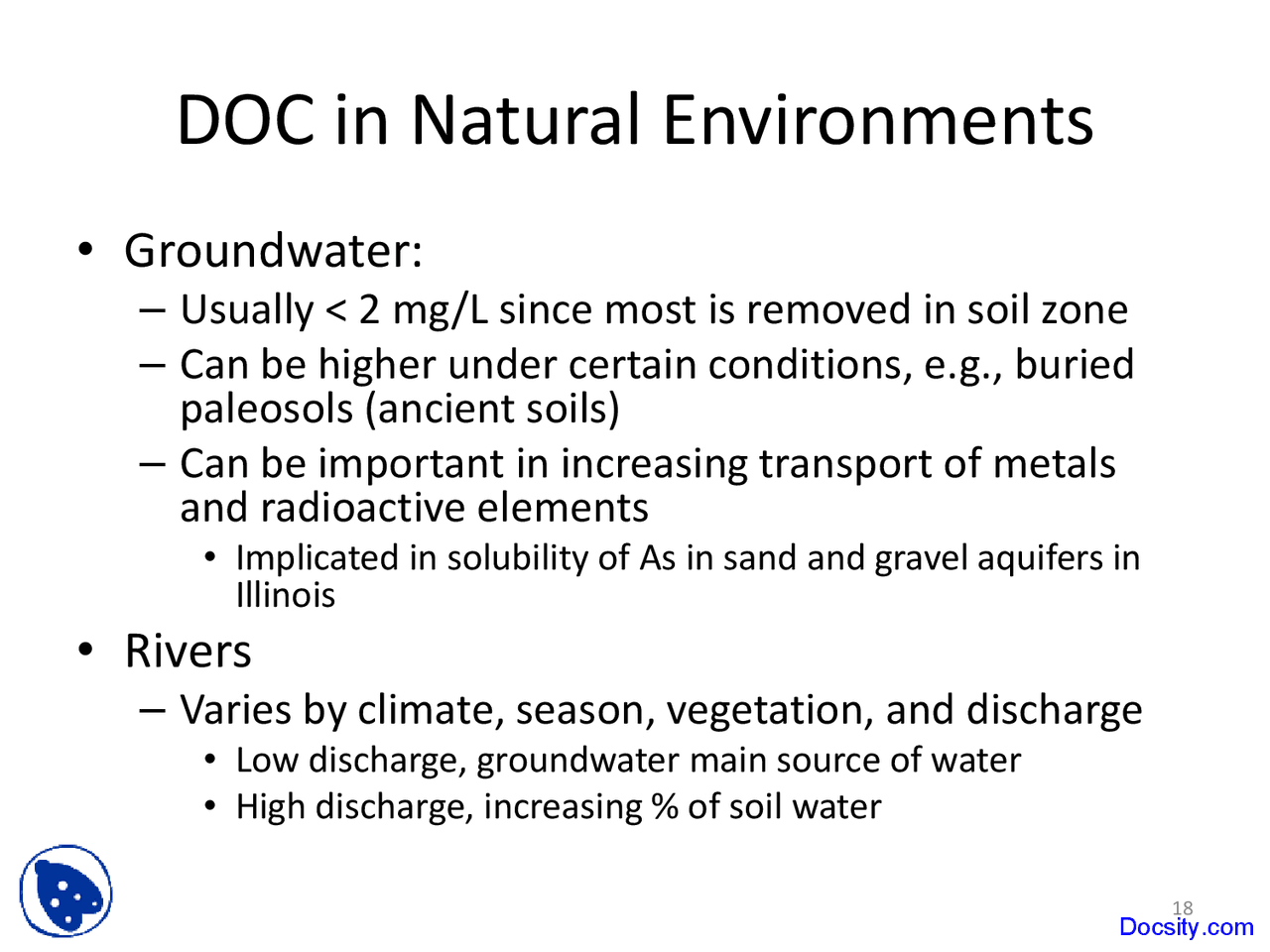 Natural Environments Geochemistry I Lecture Slides Docsity