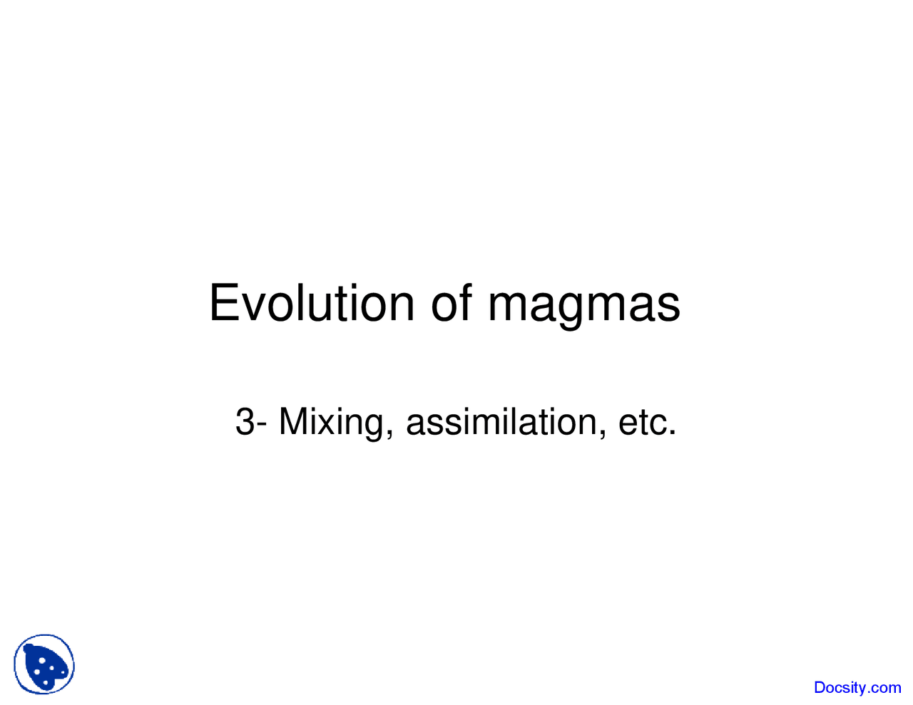Assimilation Geochemistry I Lecture Slides Docsity
