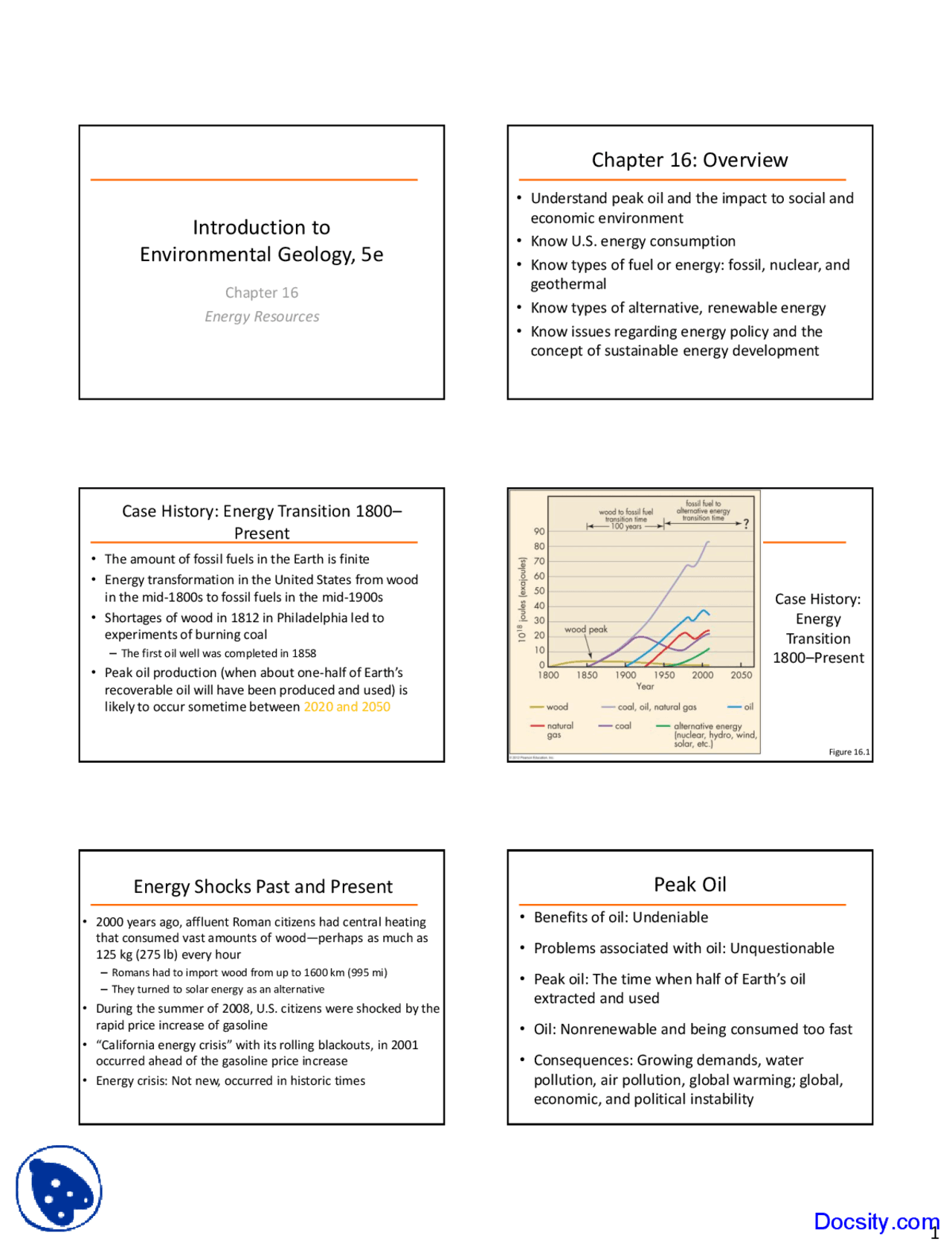 Energy Resources Environmental Geology Lecture Slides Docsity