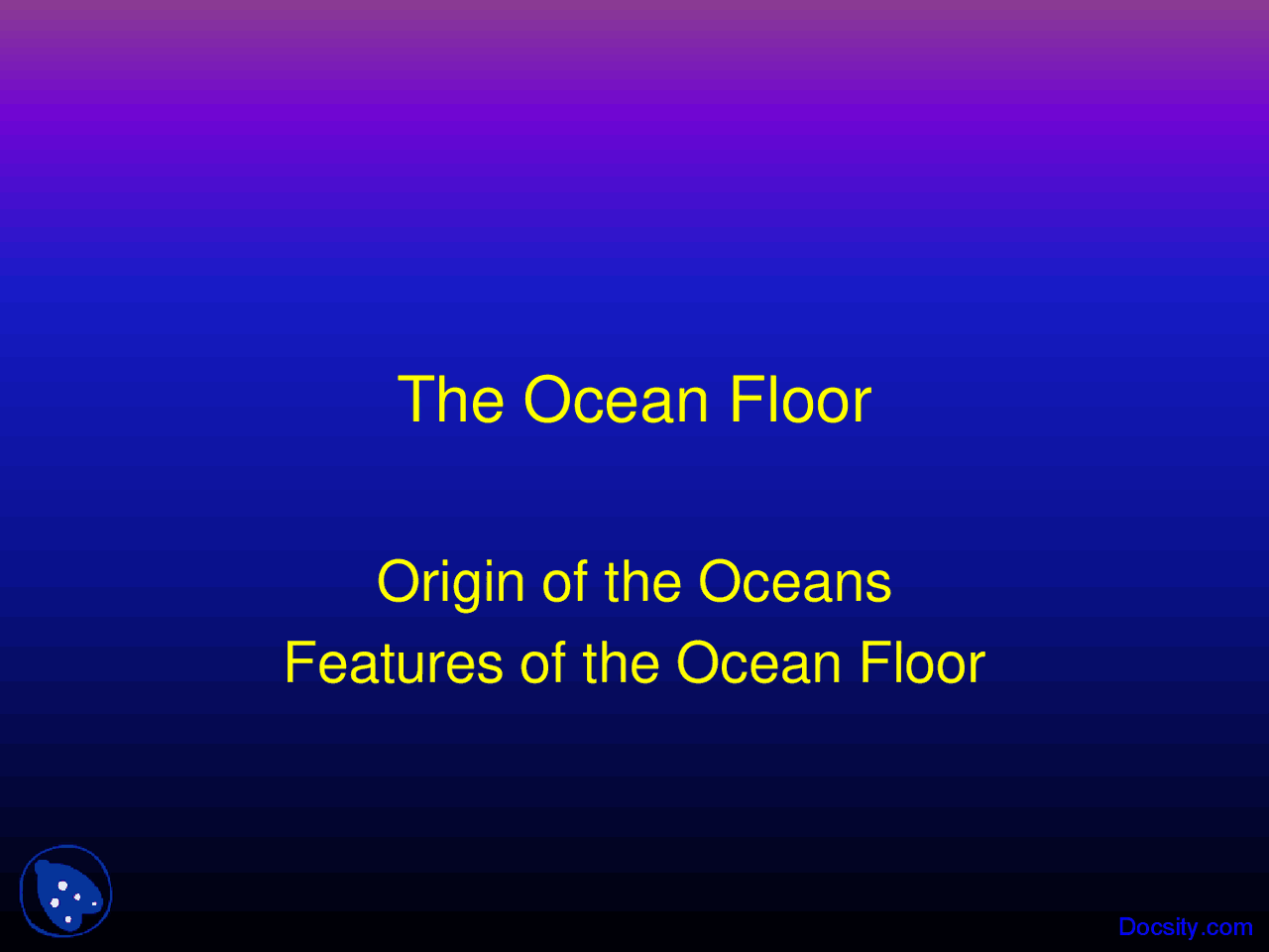 Ocean Floor Environmental Geology Lecture Slides Docsity