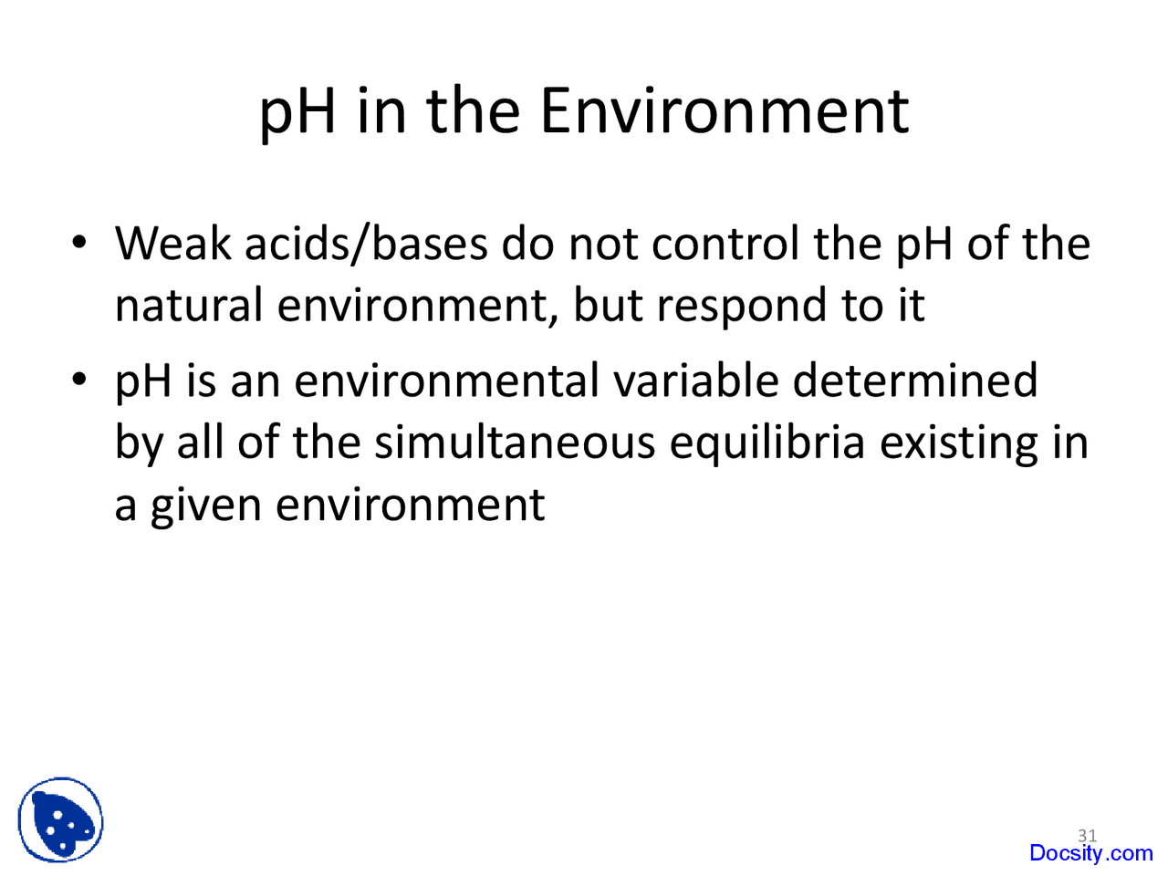 Environment Geochemistry I Lecture Slides Docsity
