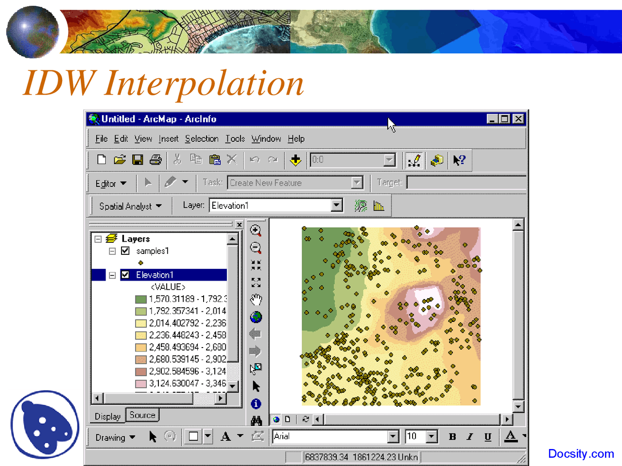 IDW Interpolation - GIS and Mapping - Lecture Slides - Docsity