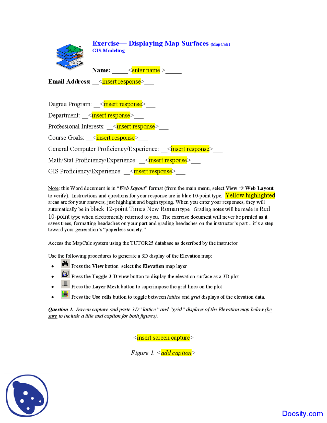 Displaying Map Surfaces Gis And Mapping Exam Docsity