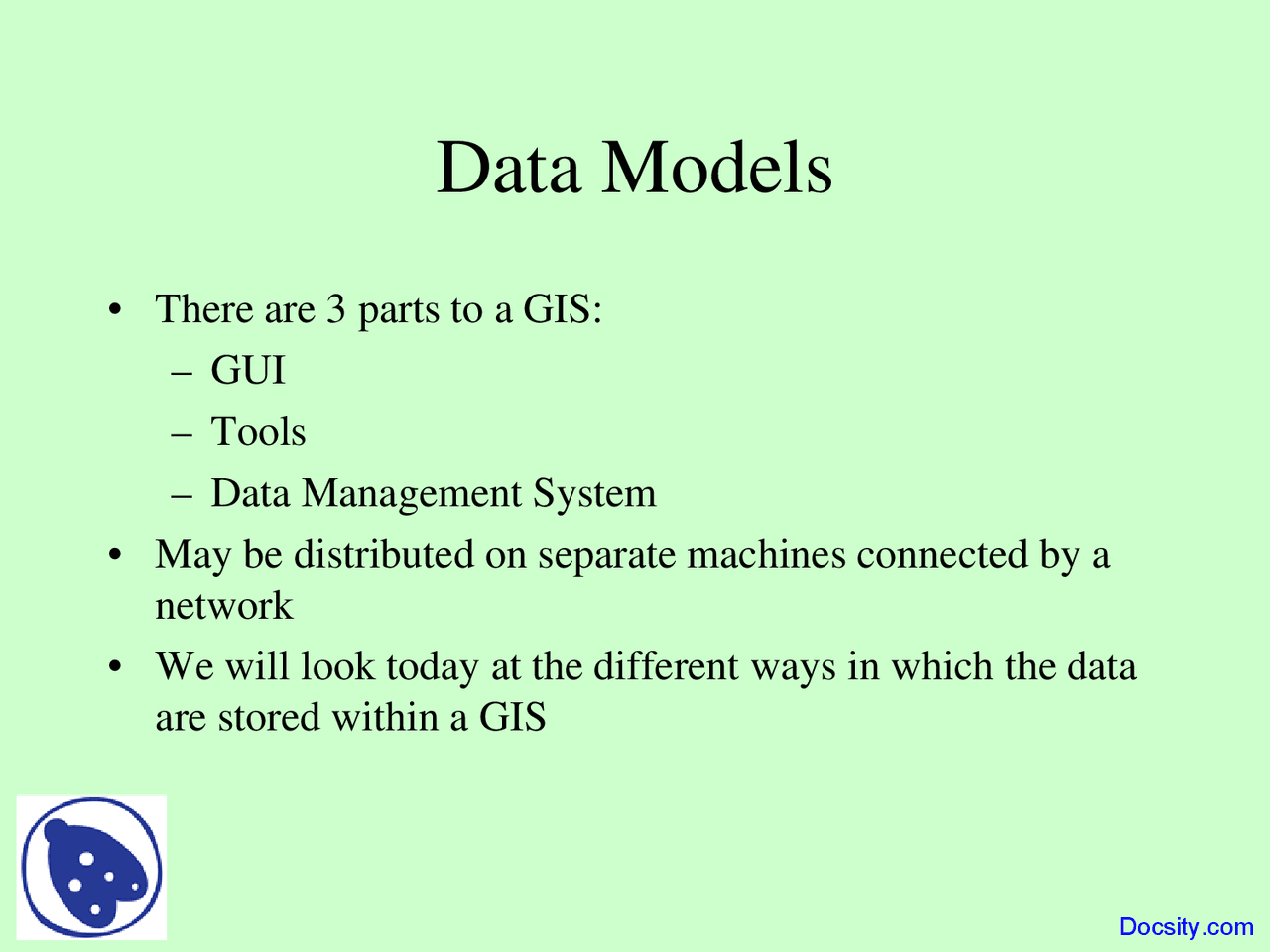 Levels Of Abstraction Gis And Mapping Lecture Slides Slides Geochemistry Docsity