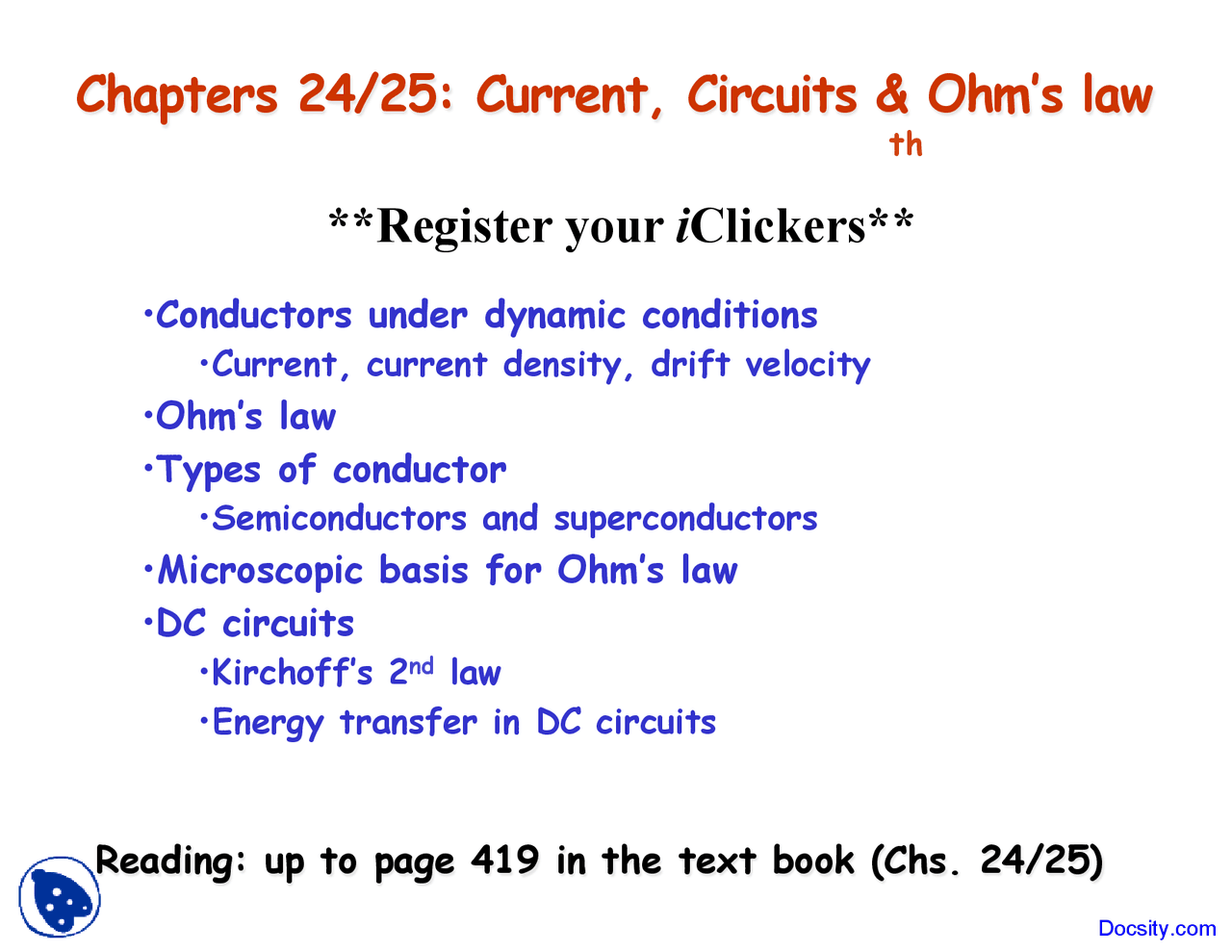 Current General Physics Lecture Slides Slides Physics Docsity