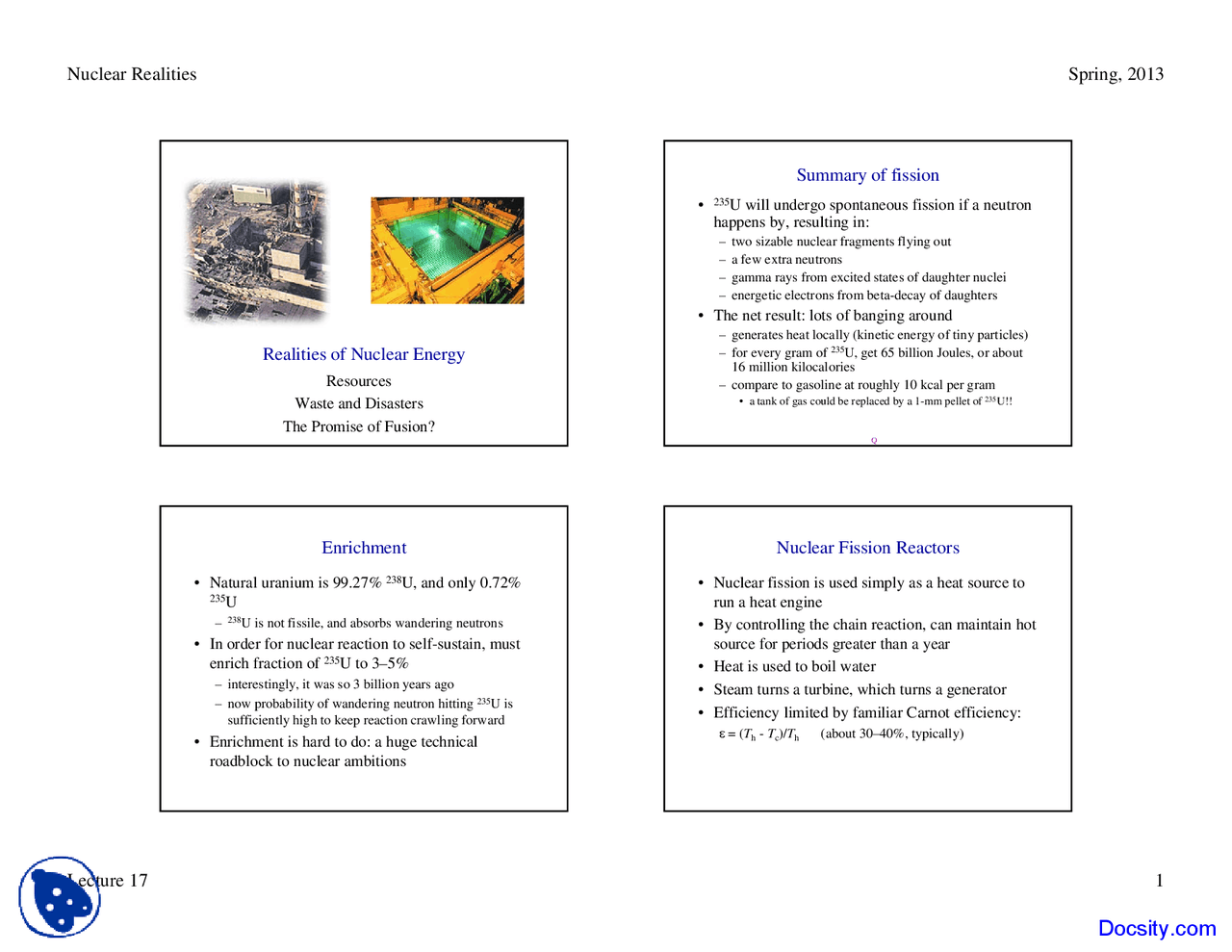 Realities Energy And The Environment Lecture Slides Docsity