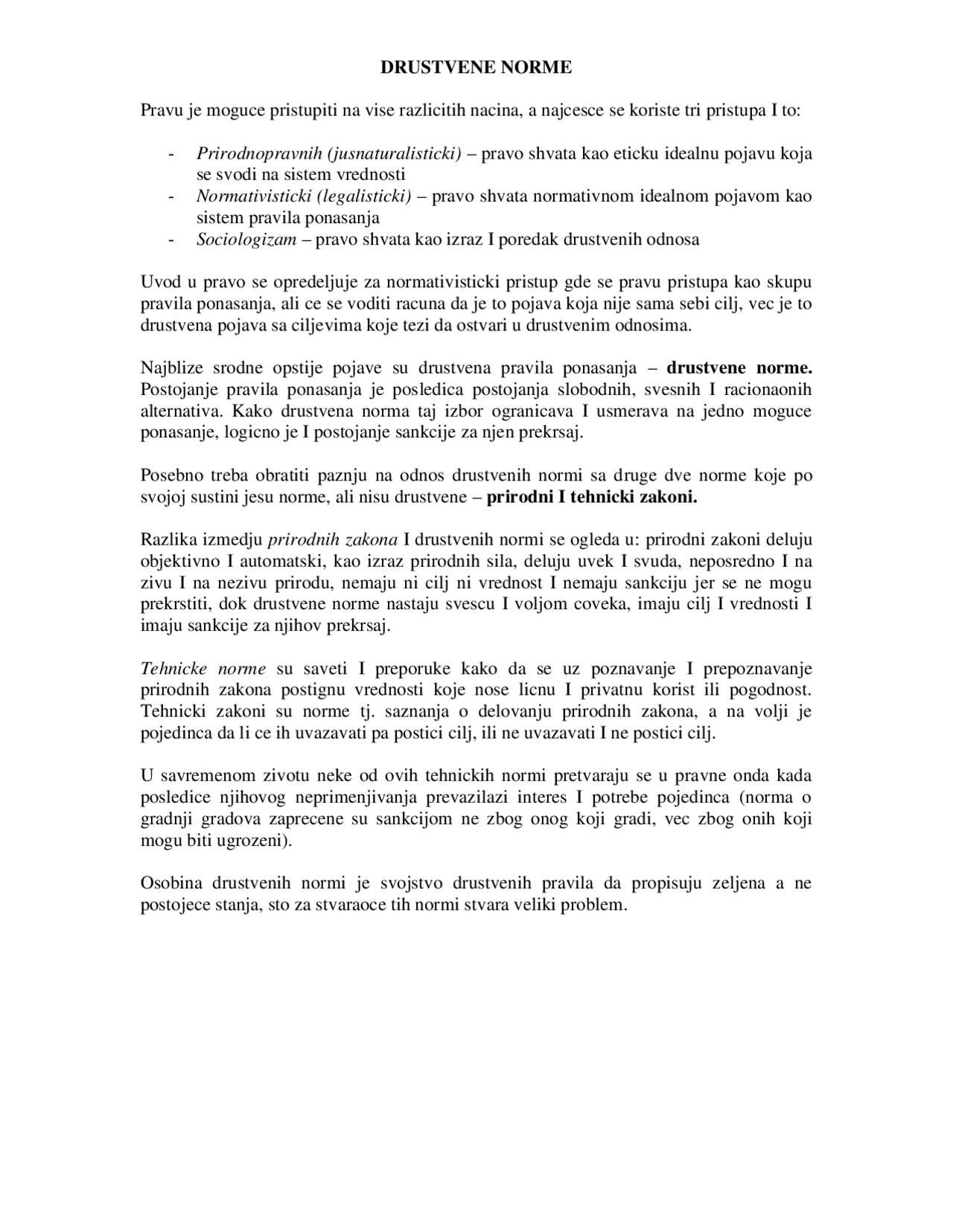 Drustvene Norme Skripta Uvod U Pravo Rezime Predlog Pravo Docsity