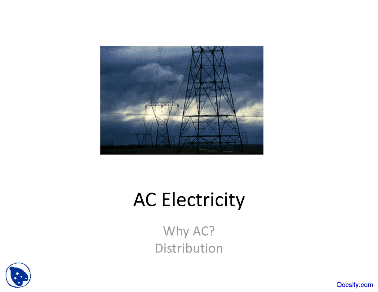 Electricity Experimental Techniques Lecture Slides Docsity