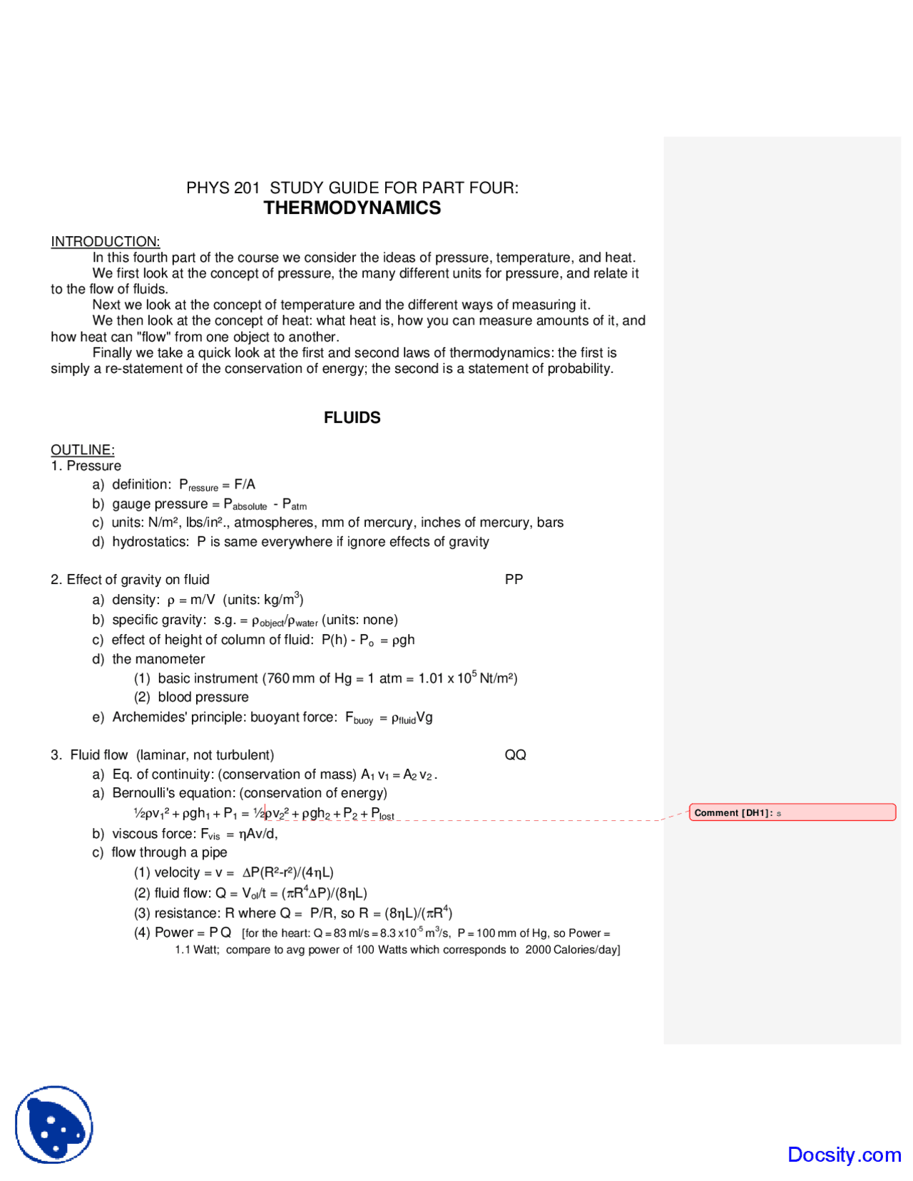 Temperature And Heat General Physcis I Lecture Notes Docsity