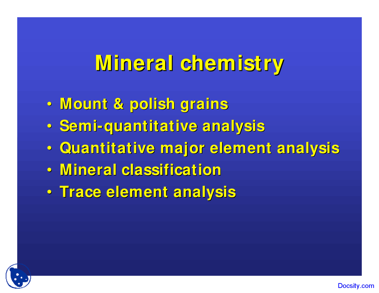 Mineral Chemistry Geochemistry Lecture Slides Docsity 