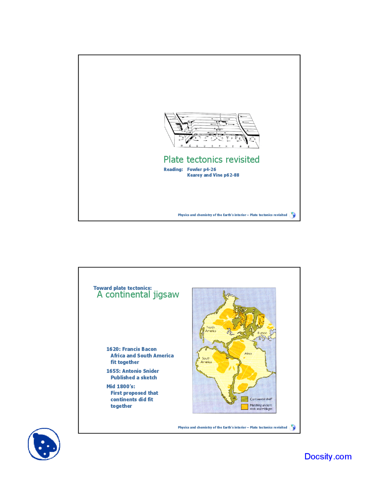 Plate Tectonics Geochemistry Lecture Slides Docsity