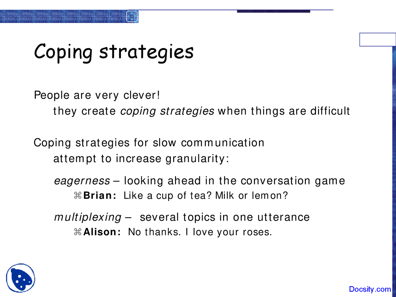Coping Strategies - Human Resource - Lecture Slides - Docsity