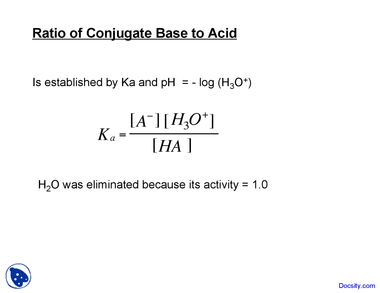 Conjugate Base Geochemistry Lecture Slides Docsity