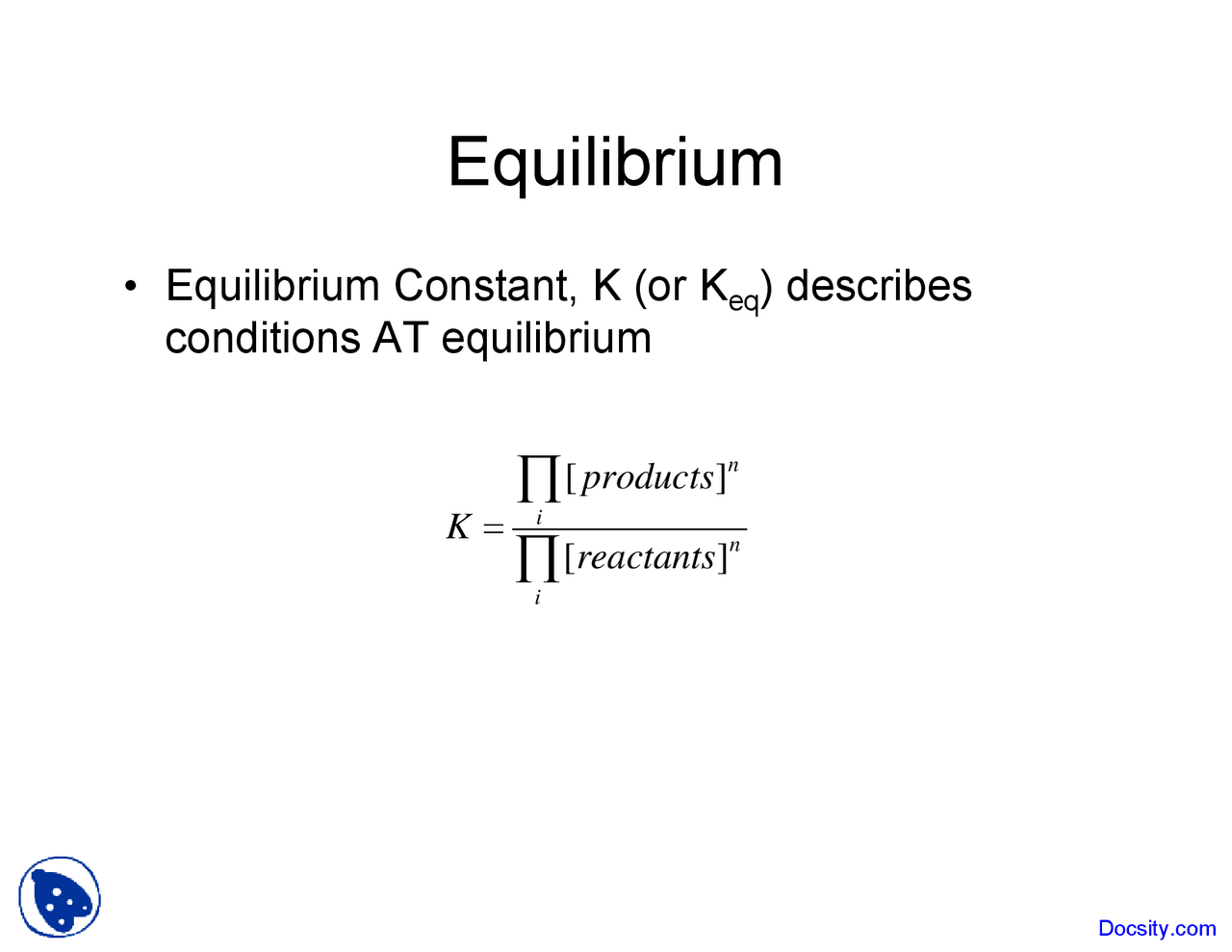 Equilibrium Geochemistry Lecture Slides Docsity