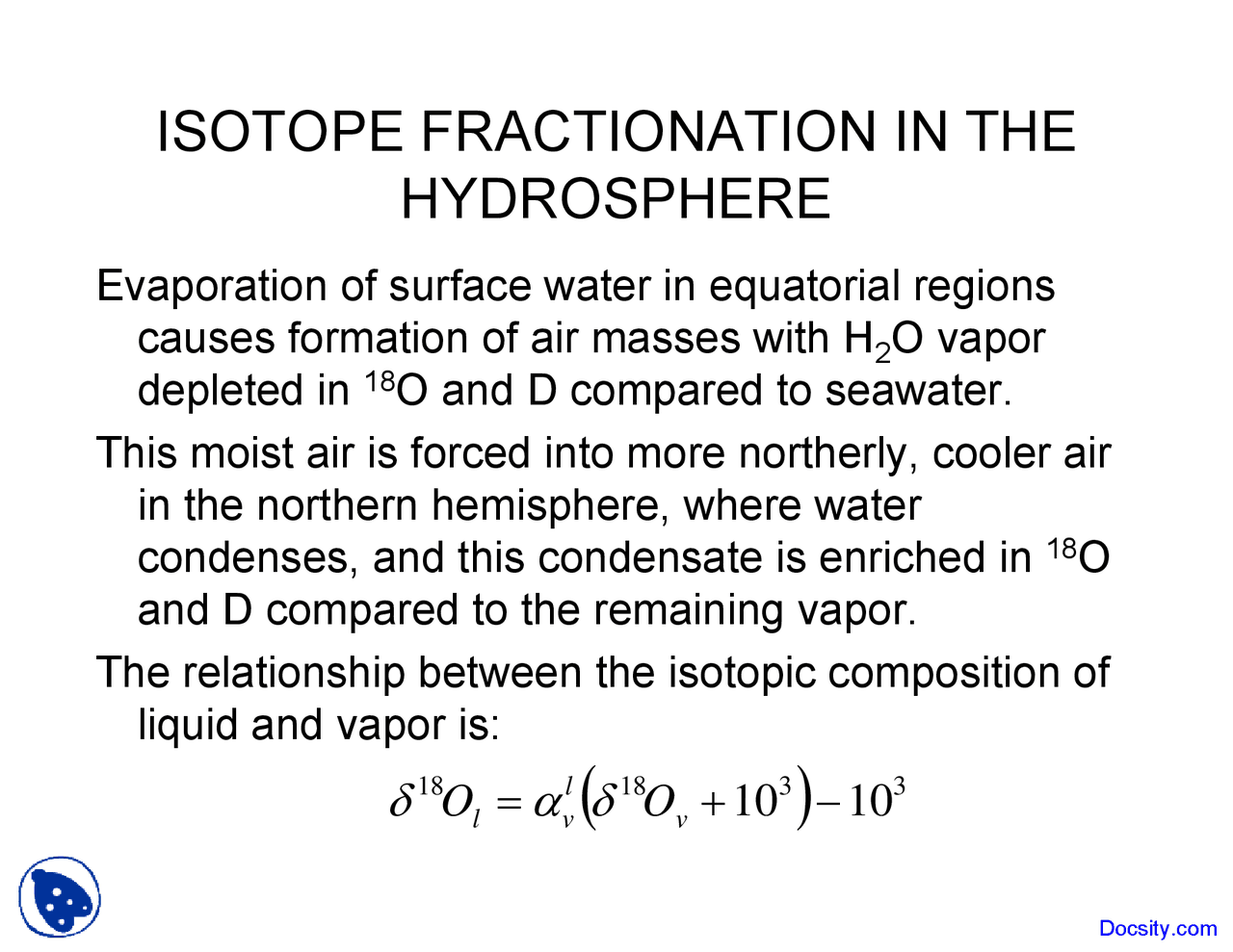 Evaporation Geochemistry Lecture Slides Docsity