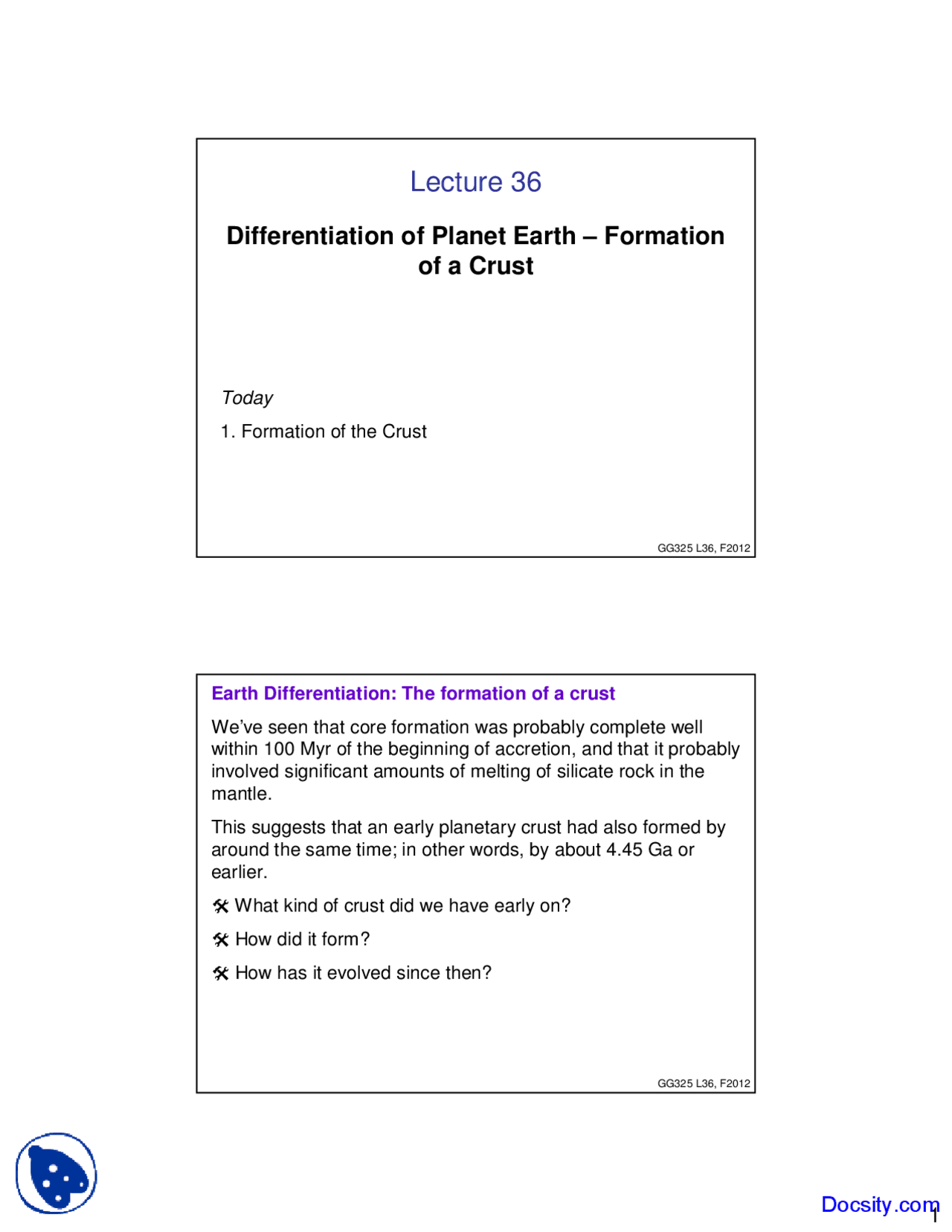 Planet Earth Geochemistry Lecture Slides Docsity 