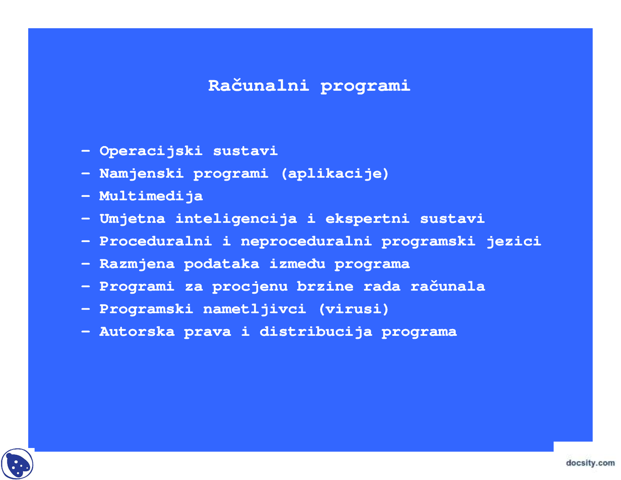 Operacijski Sustavi Slajdovi Osnove Informatike Informatika Slajdovi