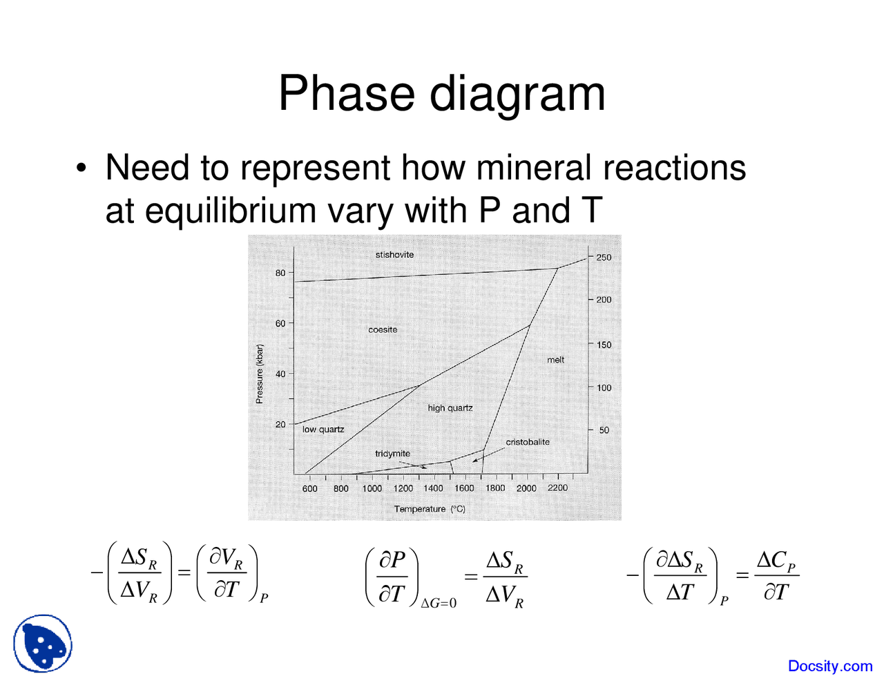 Phase Diagram Geochemistry Lecture Slides Docsity