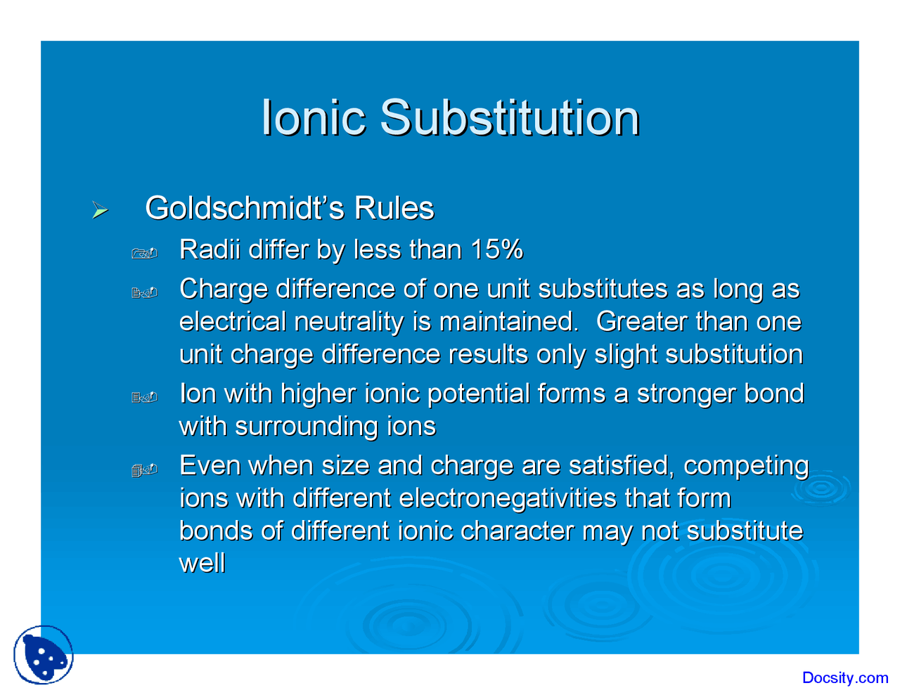 Ionic Substitution - Geochemistry - Lecture Slides | Slides ...