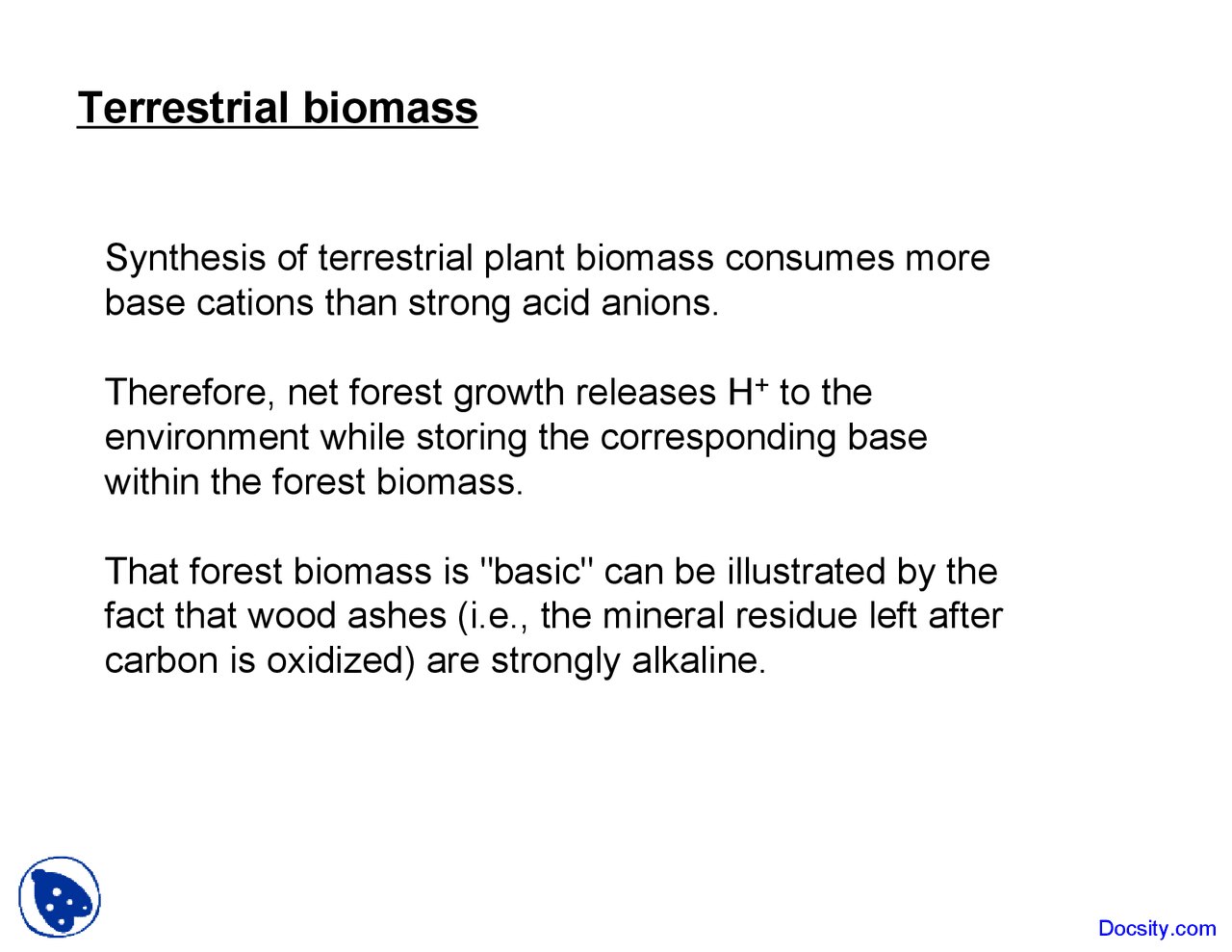 Terrestrial Biomass - Geochemistry - Lecture Slides | Slides ...
