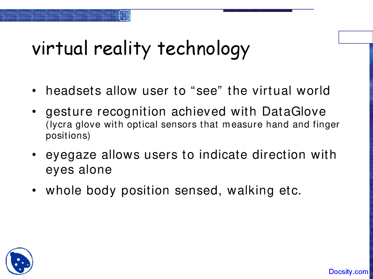 Virtual Reality Human Resource Lecture Slides Docsity