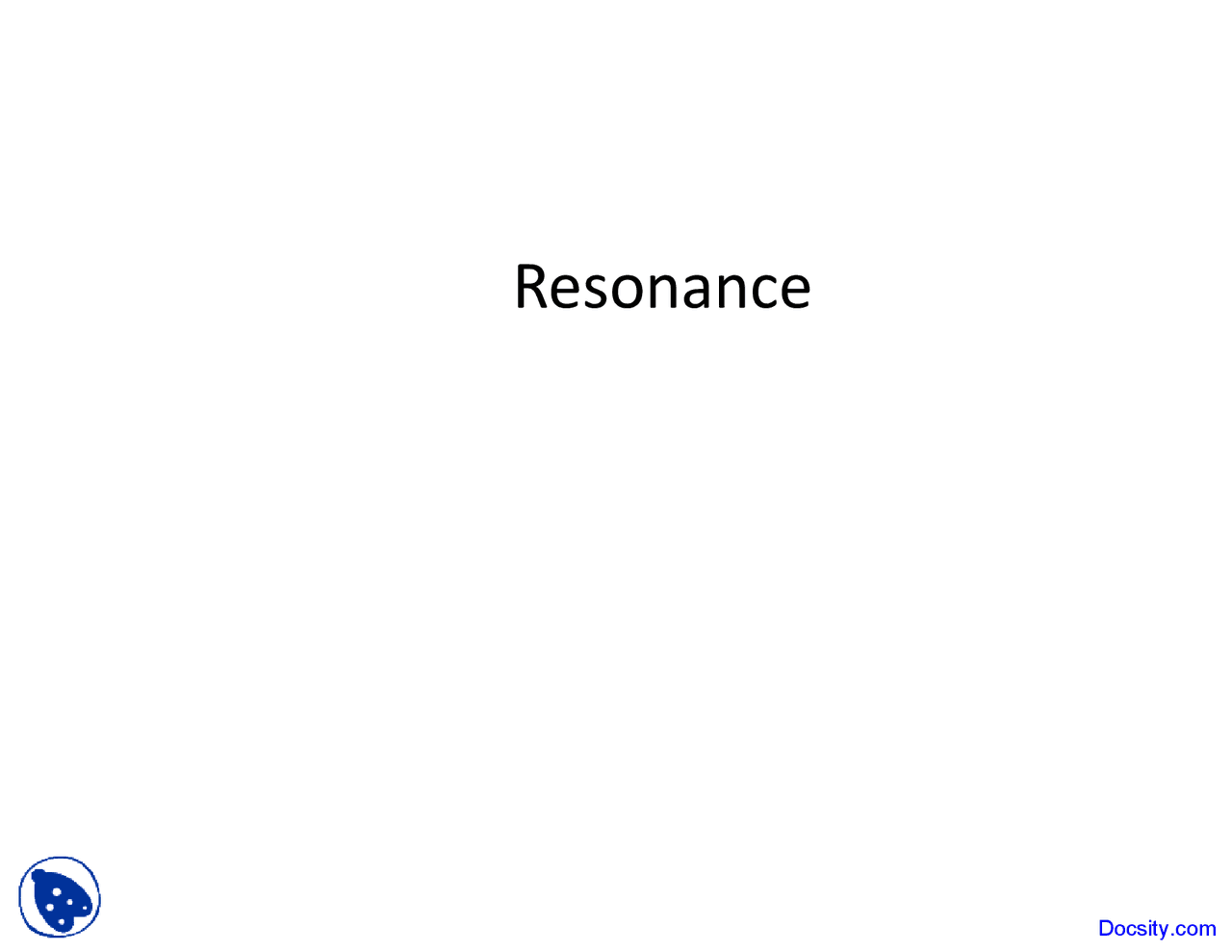 Resonance - Analytical Mechanics - Lecture Slides - Docsity