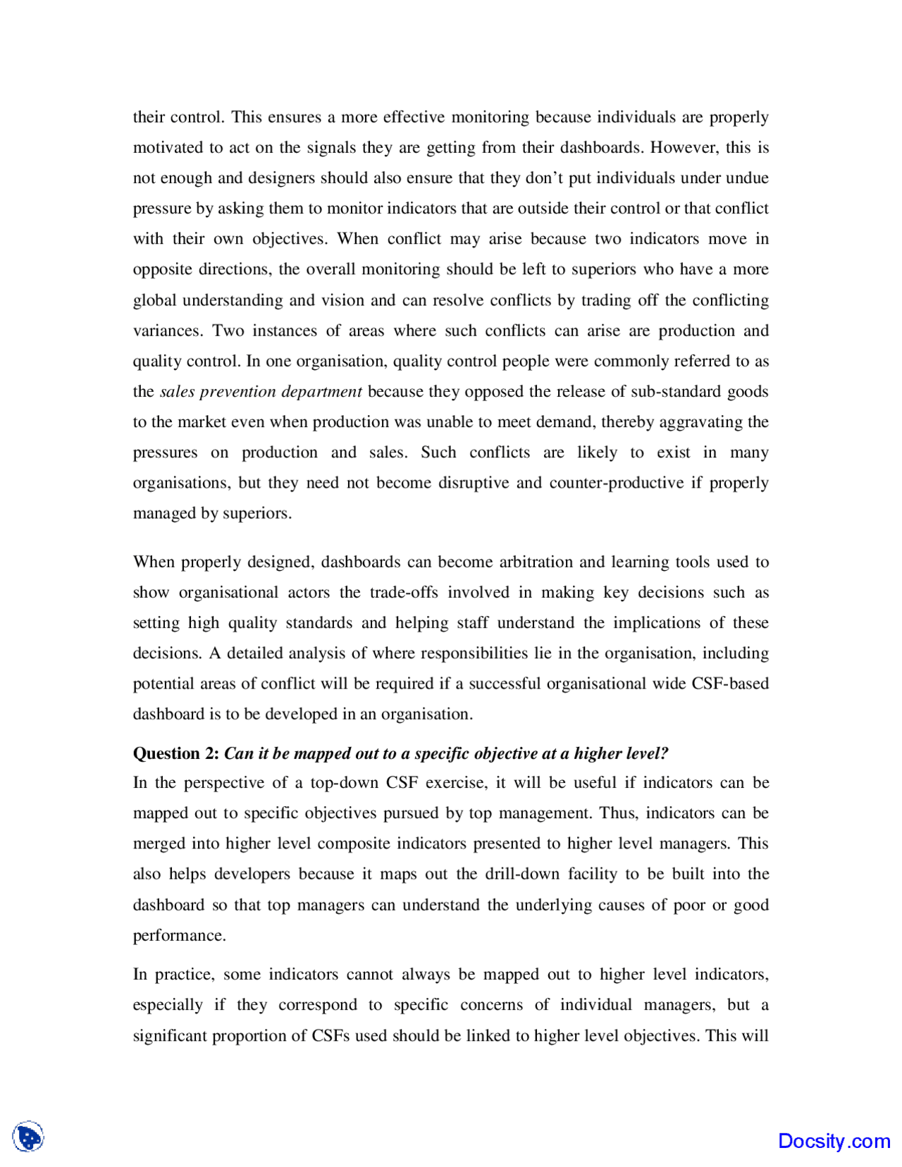 Sales Prevention Department Buisness Management Lecture Notes Docsity