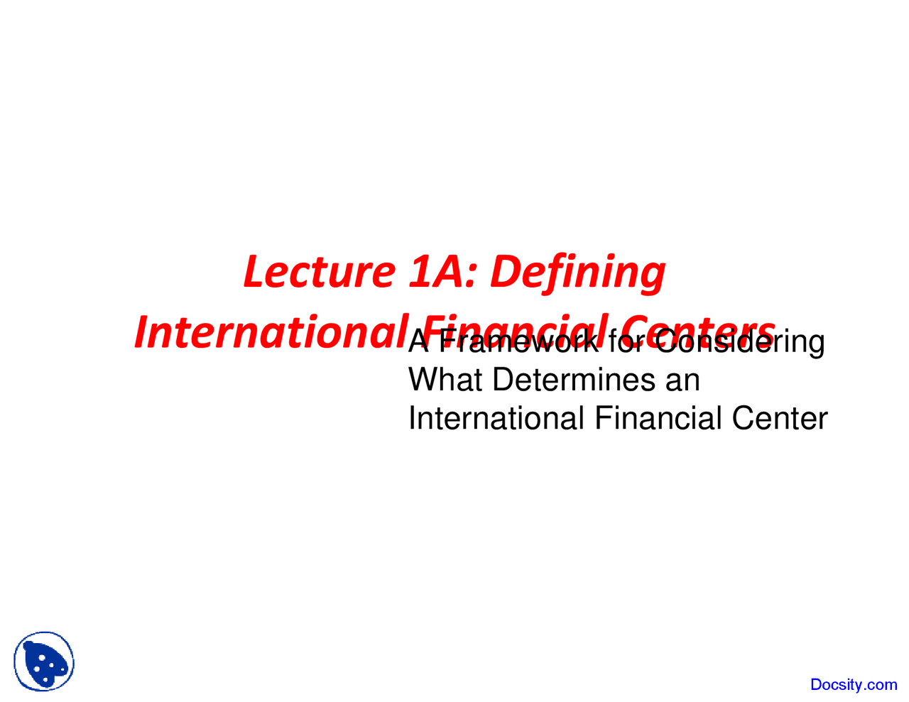 Defining International Asset Managment Lecture Slides Docsity