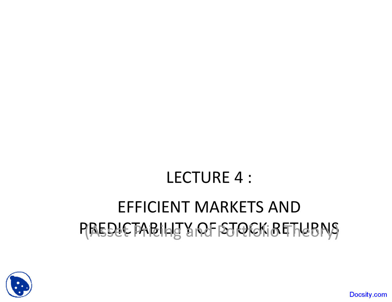 Different Definitions Asset Managment Lecture Slides Docsity
