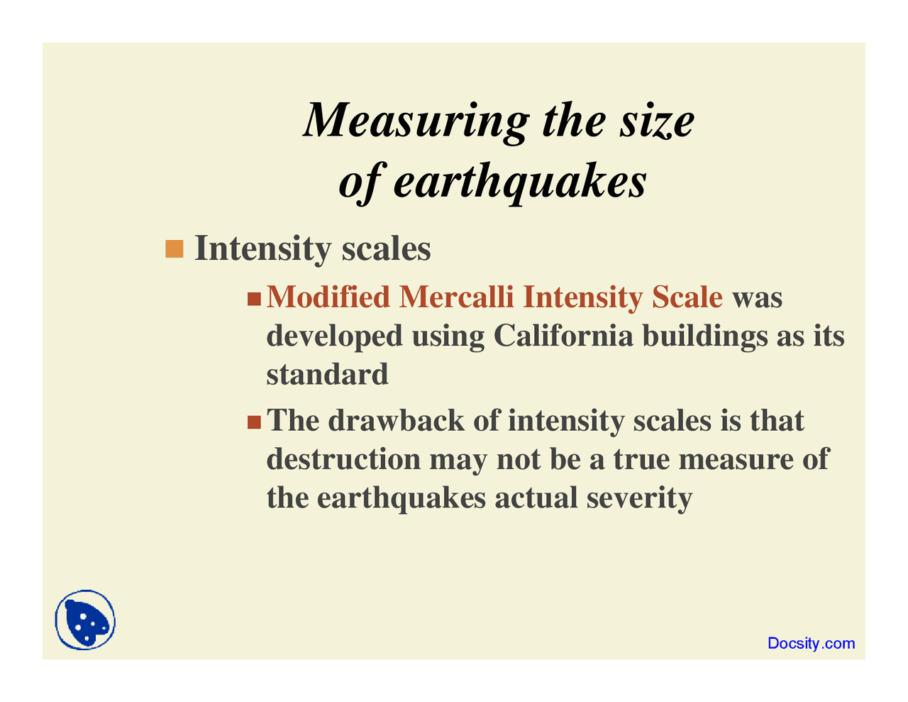 Intensity Scales - Human Resource - Lecture Slides - Docsity