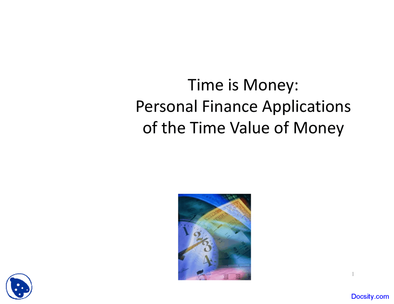 Time Is Money Asset Managment Lecture Slides Docsity