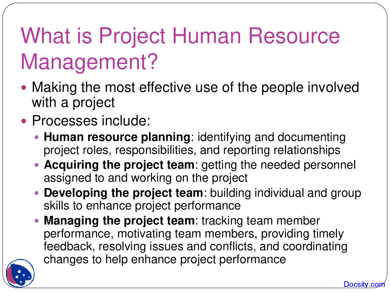 Managing People - Human Resource - Lecture Slides | Slides Human Resource Management | Docsity