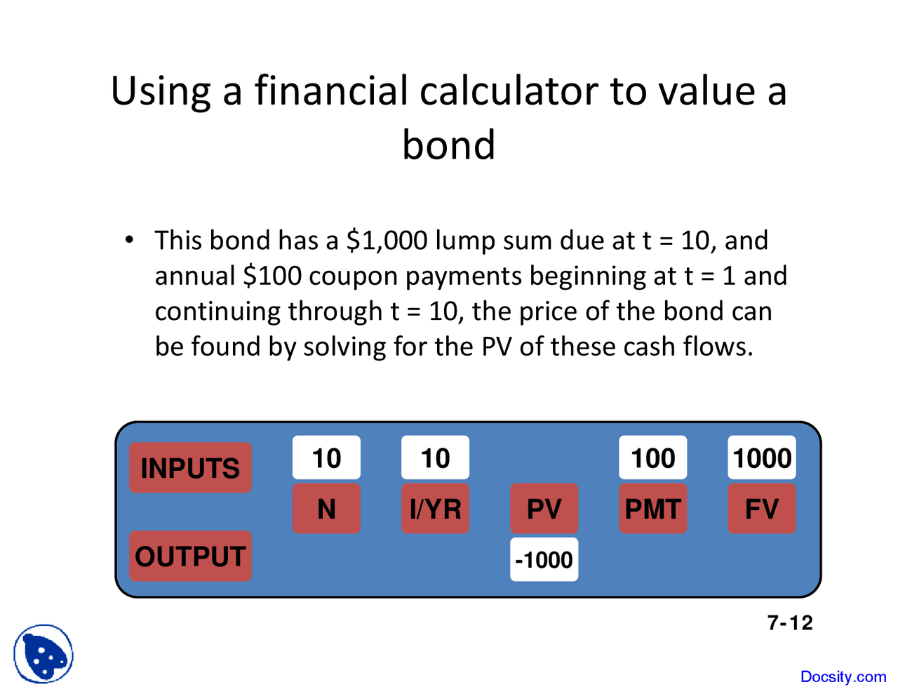 Financial Calculator Asset Managment Lecture Slides Docsity