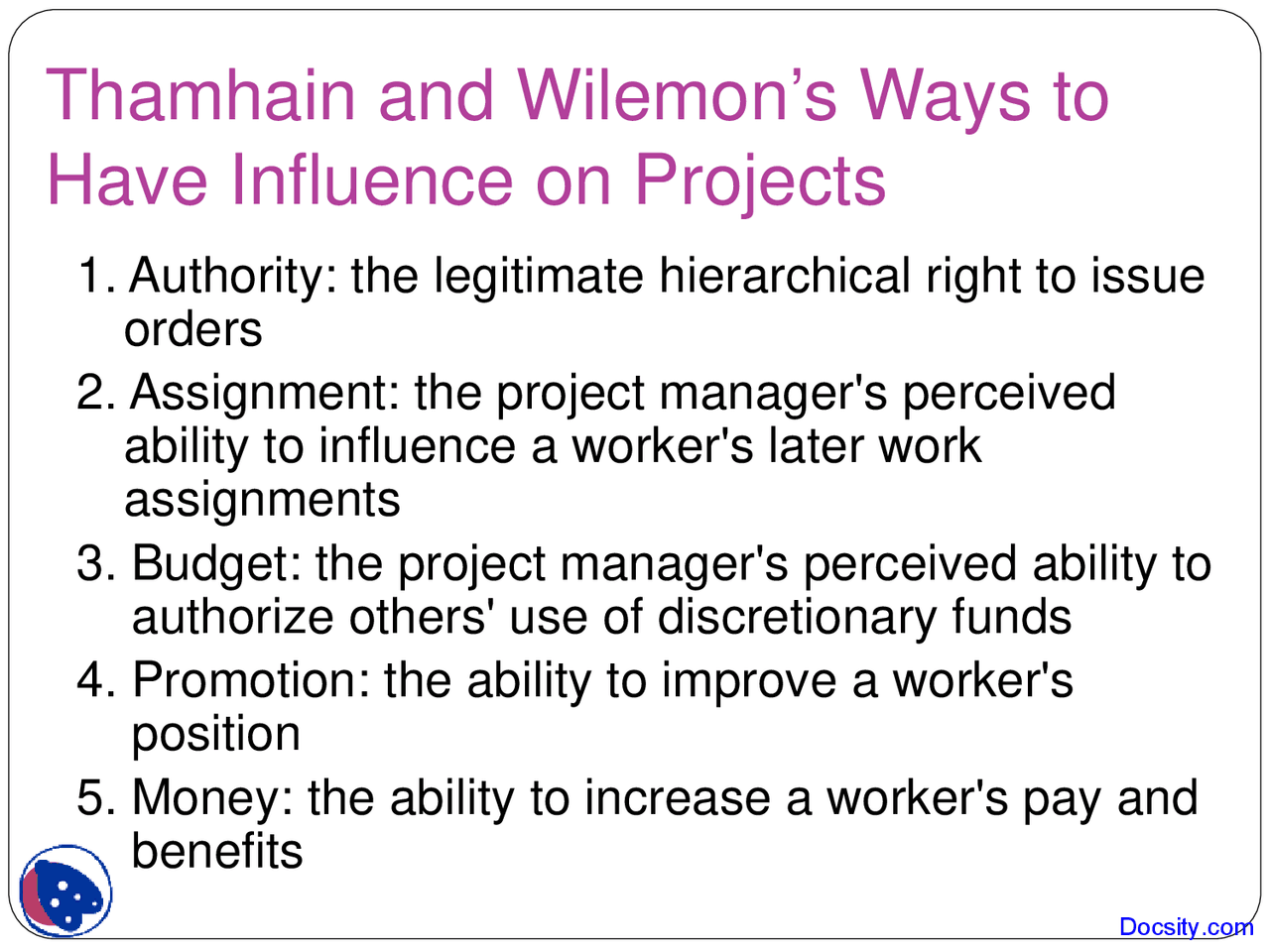 Influence Human Resource Lecture Slides Docsity