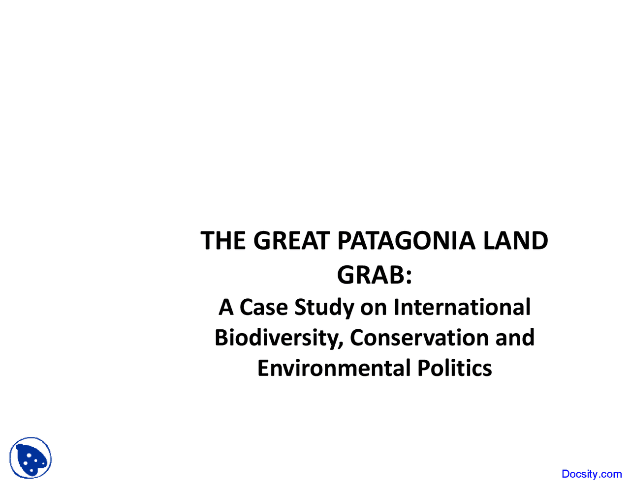 Biodiversity Asset Managment Lecture Slides Docsity