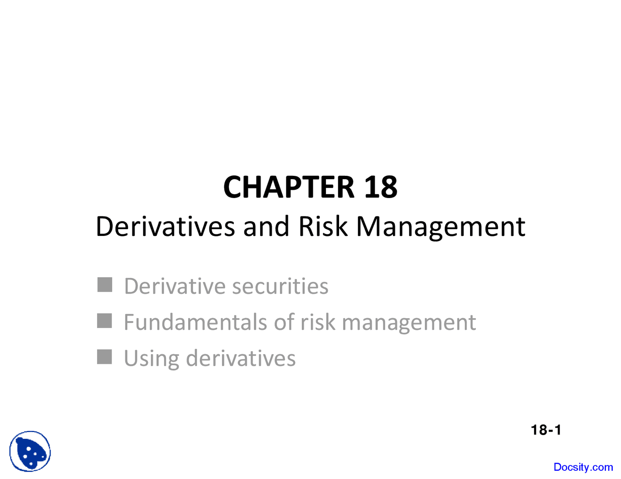Derivatives Asset Managment Lecture Slides Docsity