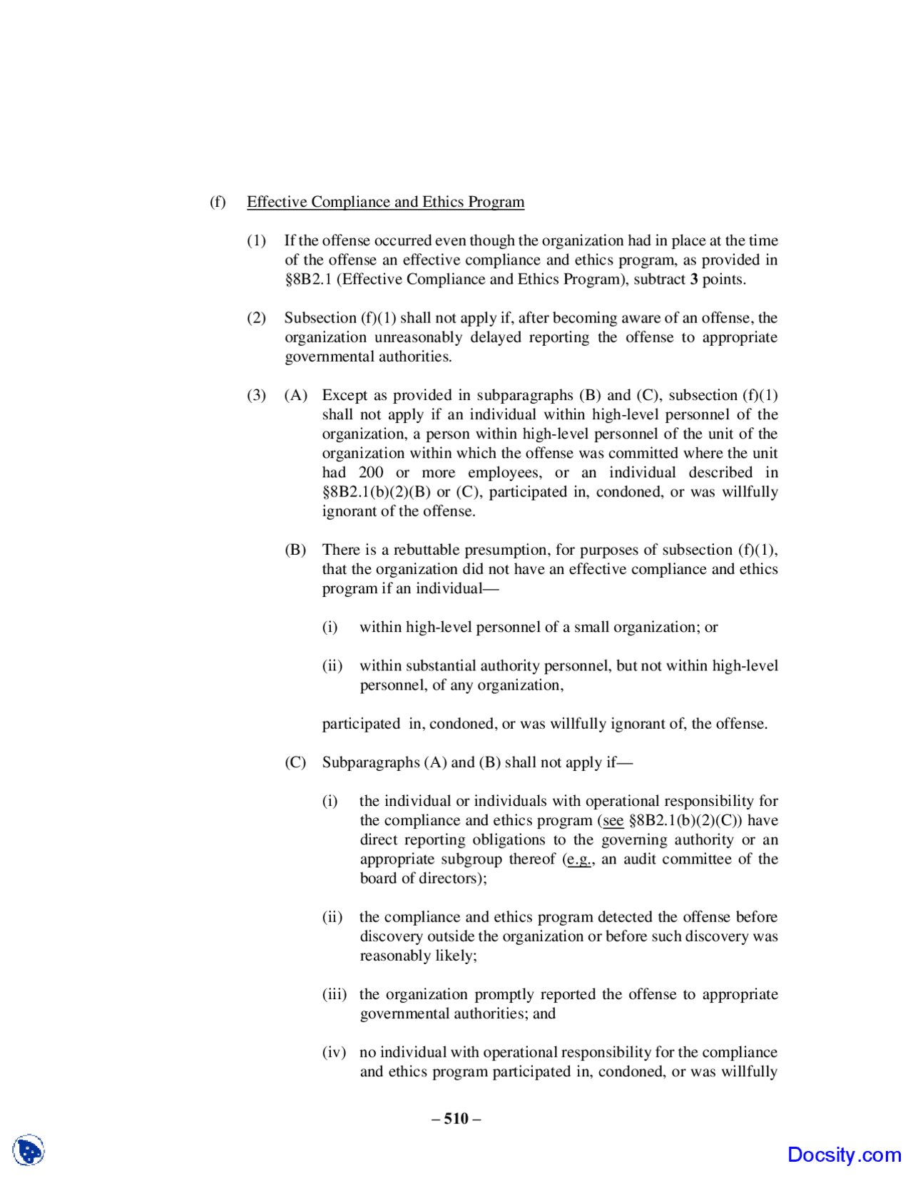 Effective Compliance and Ethics Program - Buisness Management - Lecture ...